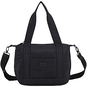 BODHI Metro Soft Puffy Midi Shoulder Bag with Crossbody Strap - Black