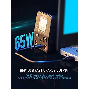 NEW ToolkitRC P200 V2 Mini 30V Supply AC100W DC200W 10A GaN Adjustable Mini Desktop Power Supply USB Output 4.0mm banana female port with TypeC 65W Output fast charging