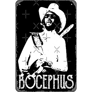 Bocephus - Hank Williams Jr - White Stencil Poster 12" X 8" Vintage Metal Tin Sign Home Decor Garage Man Cave Wall Art