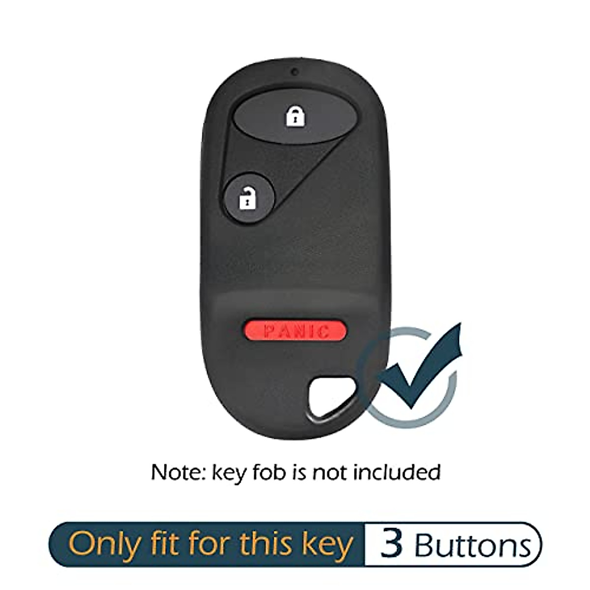 GFDesign 2 Pcs Silicone 3 Buttons Key Fob Cover Remote Case Keyless Protector Compatible with Honda Accord Civic Element Insight Pilot 72147-S5A-A01 NHVWB1U523 NHVWB1U521 A269ZUA106 72147-S04-A01