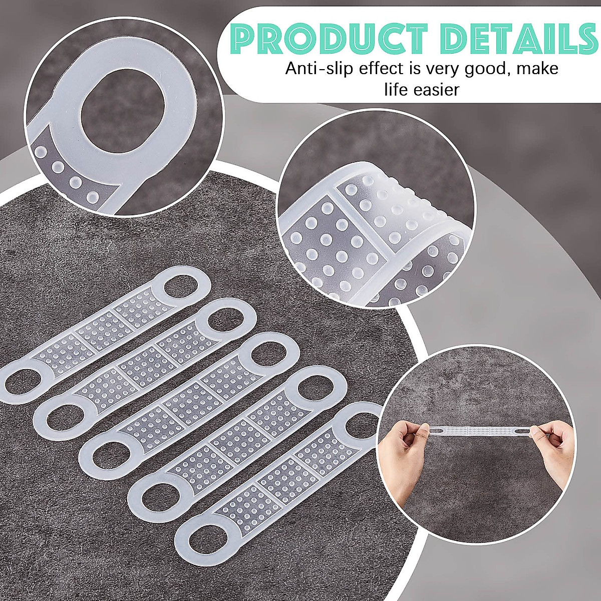 Non Slip Rubber Clothes Hanger Grips Clear Silicone Clothing Hanger Strips Clothes Hanging Accessories for Wood Hangers Plastic Hangers Home Stores Use (200 Pcs)