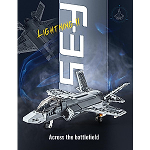 SEMKY Military Series F-35 Lightning II Fighter Jet Air Force Building Block Set (646 Pieces) -Building and Military Toys Gifts for Kid and Adult