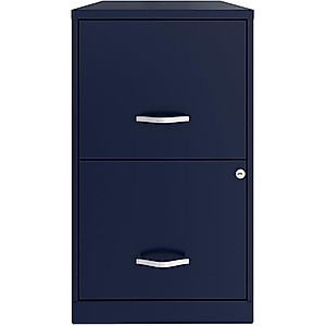 Lorell 2-Drawer File Cabinet, 14.2" x 18" x 24.5", Navy