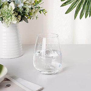 Gtmileo Best Cat Mom Ever Wine Glass - Funny Mom Stemless Wine Glass 15Oz - Mother's Day Gift for Mom New Mom Cat Mom Cat Lovers Cat Owner, Ideal Birthday Christmas Gag Gift from Kids Husband Friends