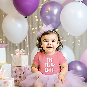 Olive Loves Apple Im Two Cute 2nd Birthday Shirt for Toddler Girls Second Birthday Outfit White on Mauve Shirt 18 Months