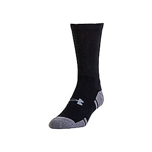 Under Armour Adult Resistor 3.0 Crew Socks, Multipairs , Black/Graphite (6-Pairs) , X-Large