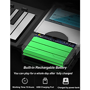 SURNUO Portable Roll Up 88 Keys Piano Keyboard with LCD Display, Digital Electric Hand Roll Piano Keyboard with 2000mAh Rechargeable Battery Christmas Gifts