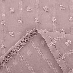 Women Lace Tunic Tops to Wear with Leggings Casual Solid Short Sleeve V-Neck Lace T-Shirt Blouse Tops Pink