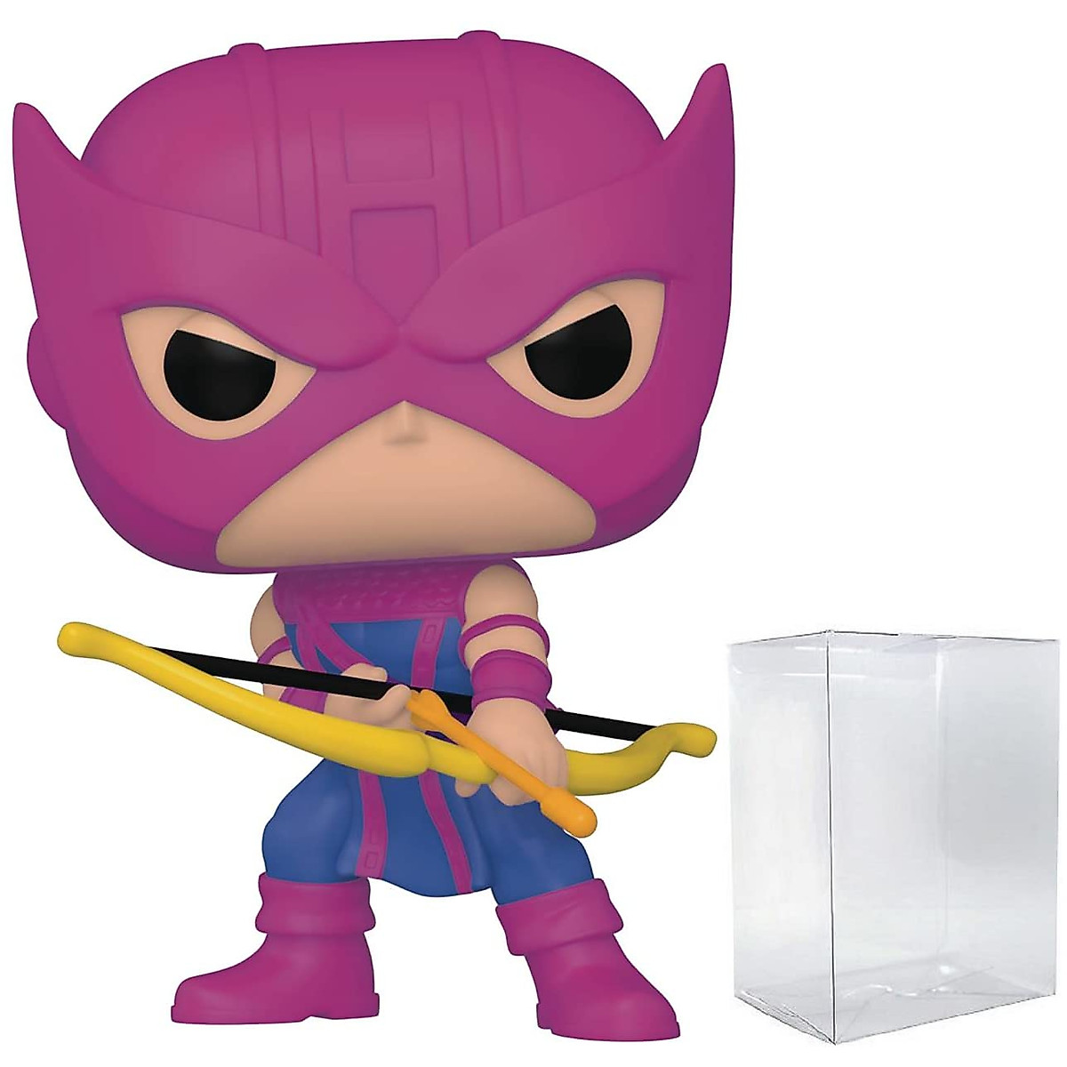 Funko POP Marvel: Avengers - Classic Hawkeye (PX Previews Exclusive) Pop! Vinyl Figure (Bundled with Compatible Pop Box Protector Case), Multicolored, 3.75 inches