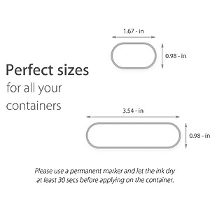 Removable Waterproof Food Labels, Write-on Kitchen Labels for POP Food Storage Containers, Jars and Home Organization, Pantry & Spice Sticker, Pack of 64