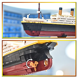 RiceBlock Large Titanic Model Building Block Kit, Home Alone Adults Challenging Huge Hard Titanic Cruise Ship Model Building Set Toys for Kids, 1333 Pieces