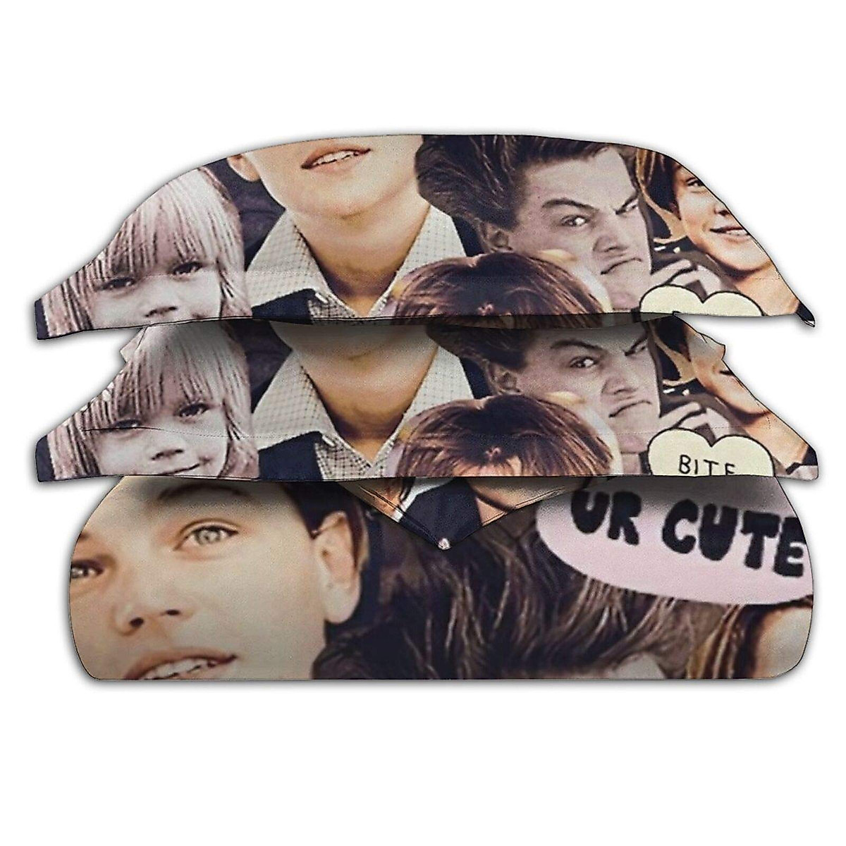 SKEGVINRE Leonardo Dicaprio Bedding Set Duvet Cover Sets 3D Pattern Printed Ultra Soft Microfiber All Season Bedroom Comforter Cover 3Pcs 86" x 70", with Zipper Closure & Corner Ties