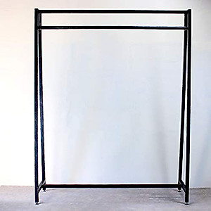 Womio Industrial Metal Clothes Racks with Clothing Hanging Rack, Display Racks for Laundry,Moden Drying Rack Garment Racks,Black Brush Silver