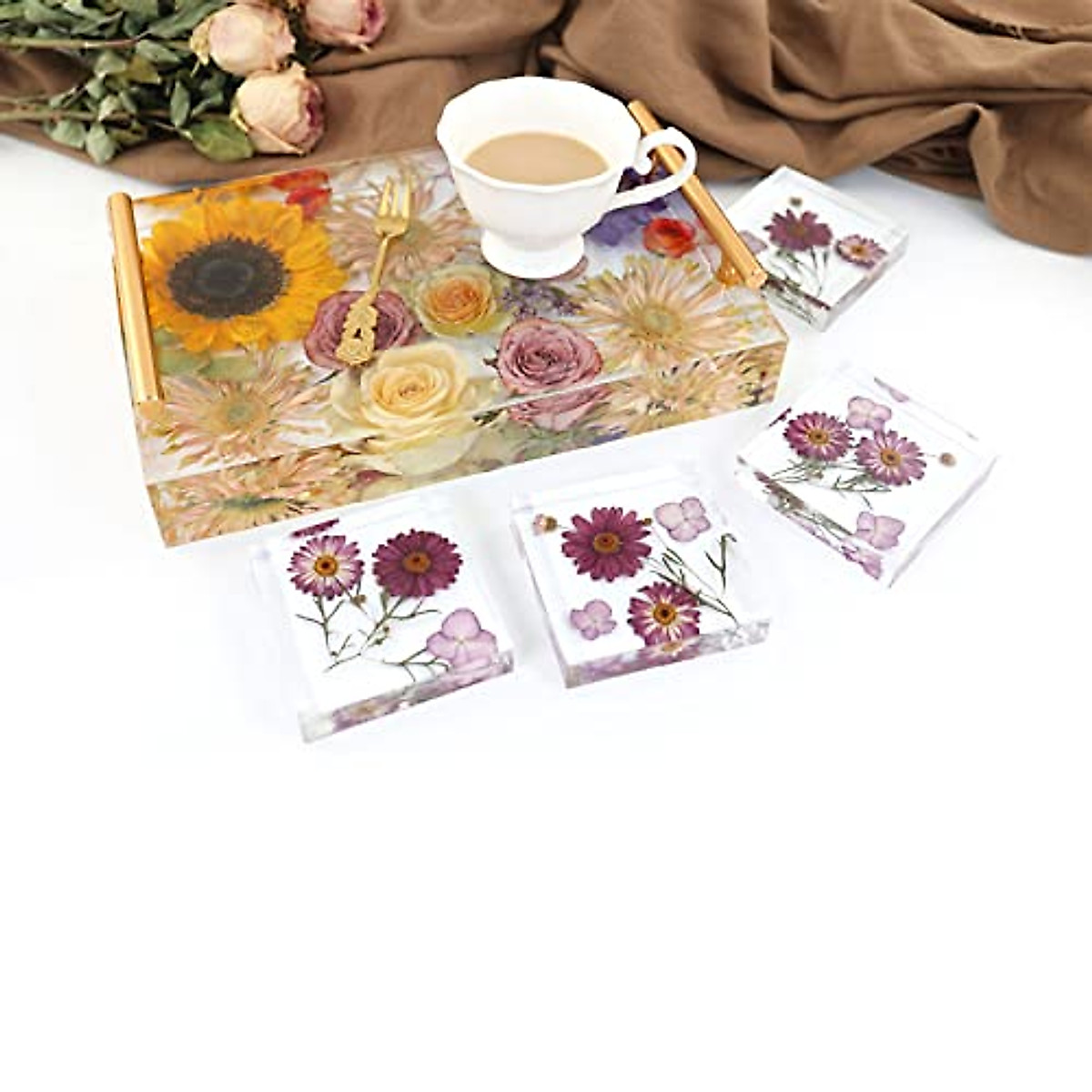 AOOOWER Resin Mold Coaster Tray Silicone Mold Table Decoration DIY Epoxy Crafts