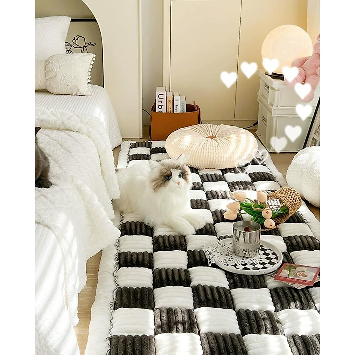 TaLcuS Cat Mat Couch Cover, Cream-Coloured Large Plaid Square Funnyfuzzy,Dog Blankets for Large Dogs, Waterproof Blanket Dog Bed Cover Pet Blanket (Color : F, Size : 70 * 180cm)