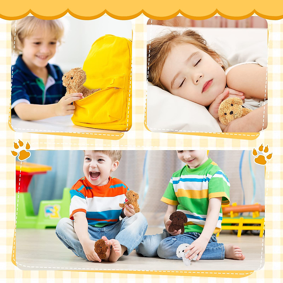 Sosation 20 Pcs Mini Plush Stuffed Puppy Bulk Valentines Day Party Favor Gift Dog Party Gift Toy Soft Plush Dog for Kids Easter Goodie Bag Fillers Baby Shower Birthday Carnival Prize(Multicolor)