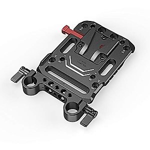 SmallRig V Mount Battery Plate, V-Lock Mount Battery Plate with Dual 15mm Rod Clamp for Camera Power Supply - 3016