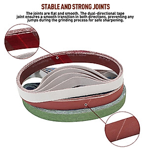 45 Pcs 3/4" x 12" Replacement Knife Sharpener Sanding Belt Kit for Work Sharp Knife & Tool Sharpener Ken Onion Edition (WSKTS-KO), 80/120/240/400/600/800/1000/2500/5000 Grits