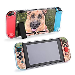 Dockable Switch Case for Nintendo, Games Protective Hard Carrying Clear Cover Case - German Shepherd 2