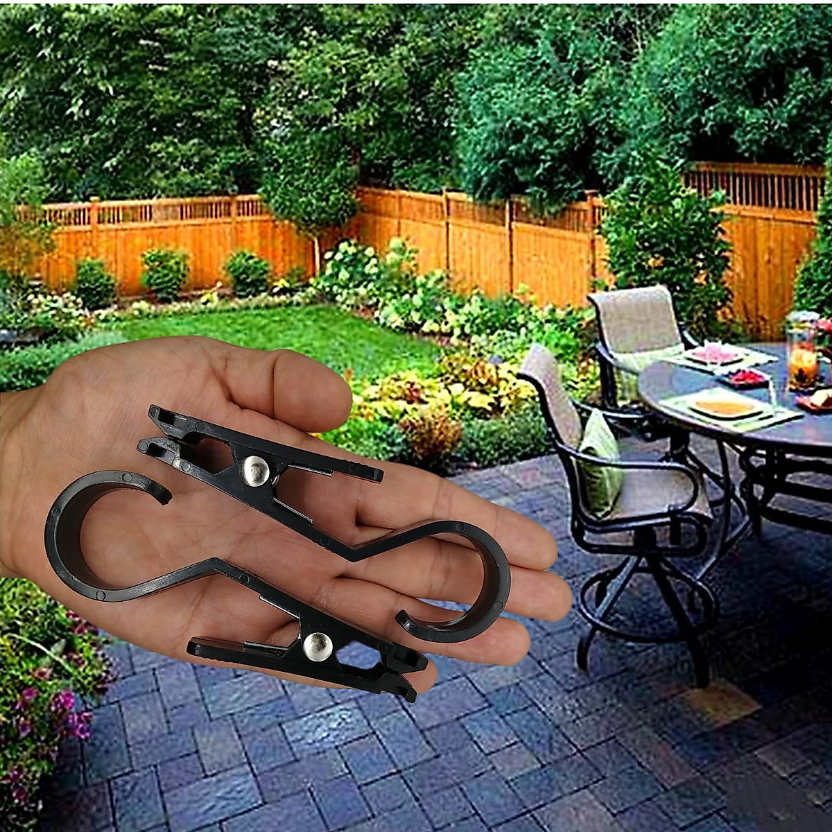 8 Pcs Hooks Clip Super Strong Black Plastic Clips Laundry Hooks Clothes Pins Heavy Duty Hangers with Clips for Home,Travel,Outdoor Camping Tent