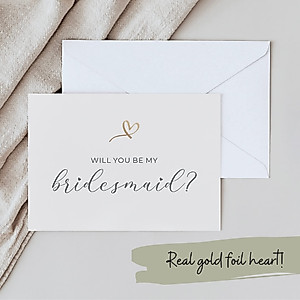 Bridesmaid Cards - Gold Heart
