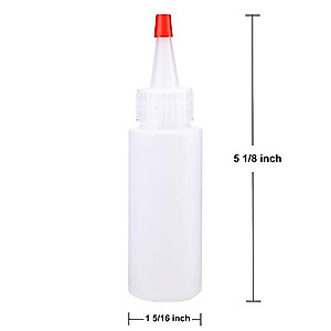 Bekith 40 Pack 2 oz Plastic Squeeze Condiment Bottles with Red Tip Caps, Small Empty Refillable Bottles for Icing, Cookie Decorating, Sauces, Condiments, Arts, Crafts