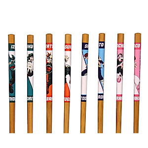 My Hero Academia Set Of 4 Collectible Anime Bamboo Chopsticks 8.85 Inches Long Gift Set