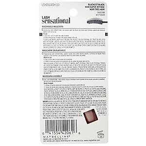Maybelline New York Lash Sensational Mascara, Blackest Black, 0.32 Fluid Ounce
