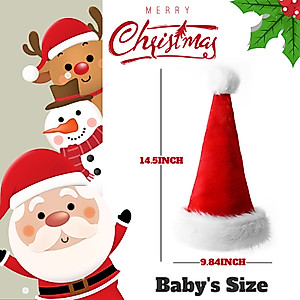 RJVW Baby Santa Hat, Christmas Hat for Infant,Xmas Holiday Hat,Unisex Velvet Classic Santa Hat for Christmas New Year