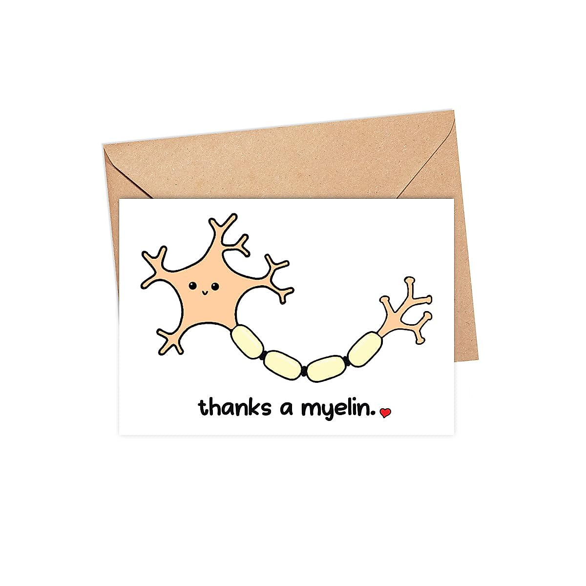 OwingsDesignsPerfect Thanks A Myelin Card - Science Card Gift For Doctor-Nurse-Teacher - Cute Medical Card - Thank You Card - Nerdy Card - Neurology Card - Greeting Card