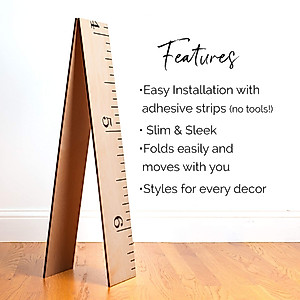 HEADWATERS STUDIO Wooden Ruler Growth Chart for Kids, Boys & Girls - Height Chart & Height Measurement for Wall - Kids Nursery Wall Decor and Room Hanging Wall Decor - Natural Schoolhouse Ruler Inches