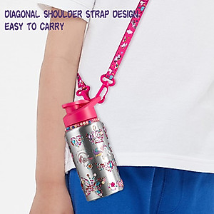 FSTSLK Girls Gifts Decorate Your Own Water Bottle with 14 Sheets of Unicorn Stickers & Glitter Gem. Cool Valentines Day Gifts for Kids & Easter Basket Stuffers for Girls Age 6 and Up