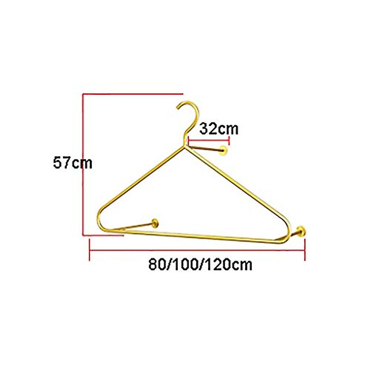 Hanger-Shaped Clothing Display Rack,Wall Garment Storage Rack,Coat Rack Hanger Storage for Clothing Store-80/100/120cm (Size : 803257cm)