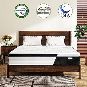 PurrJoys Full Mattress, 12 Inch Hybrid Mattress in a Box with Gel Memory Foam, Pocket Innerspring, Pressure Relief, Motion Isolation, Non-Fiberglass - Mattress Full Size