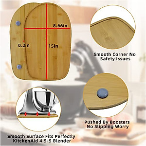 YOUNGER-RIS Bamboo Mixer Slider Compatible with KitchenAid 4.5-5 Qt Mixer Sliding Tray Appliance Slider Stand Mixer Sliding Tray Sliding Mat Pad Mixer Mover for Tilt Head KitchenAid Stand Mixer