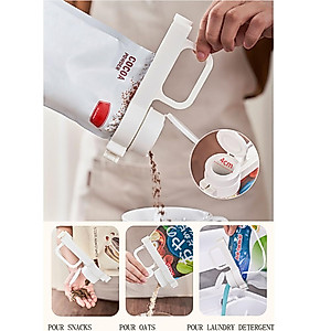 voleseni Food Bag Sealing Clip With Pour Spout, Reusable Plastic Cap Sealer Clips For Snack, Oatmeal, Coffee, Great Clips Bags For Kitchen，Seal And Pour Bag Clip,Versatile Food Clip With Spout. (1)