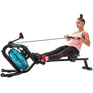 Merax Water Rower Foldable Rowing Machine 400 LBS Home Gym Cardio Fitness Equipment Water Resistance