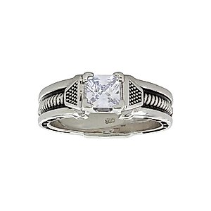 Montana Silversmiths Women's Silver Single Stone Horseshoe Nail Ring Silver 7