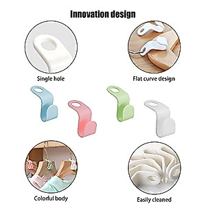 Clothes Hanger Connector Hooks,Closet Cascading Coat Hanger,Clothes-Rack Stacking Arranging Device,Plastic Hanging Connection Tool,Wardrobe Organizer Extender,Heavy Duty/Space Saving/Colorful(48pcs)