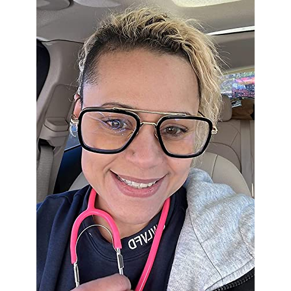 AIEYEZO Tony Stark Sunglasses Vintage Square Metal Frame Eyeglasses for Men Women - Iron Man and Edith Sun Glasses (Silver/Black)