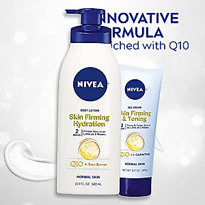 NIVEA Skin Firming Body Lotion Variety Pack with 16.9 Fl Oz Hydrating Body Lotion and 6.7 Oz Skin Firming Gel Cream