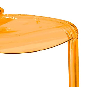 LeisureMod Adler Mid-Century Modern Dining Side Chair, Transparent Orange