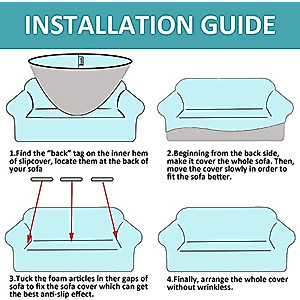 High Stretch Sofa Covers L Shape Sofa Slipcovers Sectional Modern Style Sofa Cover Stylish Solid Color Furniture Protector with Elastic Bottom Non Skid Foam for Living Room -blue-2-4 Seater+4 Seater