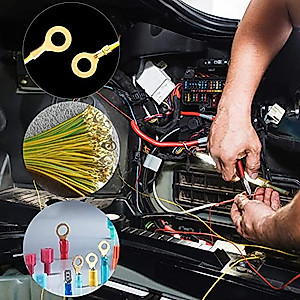 540PCS Cable Lugs Brass Wire Lugs Assortment Set Terminal Wire Connector Lugs with Storage Box M3 M4 M5 M6 M8 M10