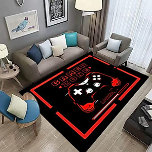 Gamer Gaming Video Game Controller Art Modern Area Rugs Non-Slip Carpets Floor Mat Throw Rugs Doormats Room Decor for Living Room Bedroom Playing Room Rug 60x39in