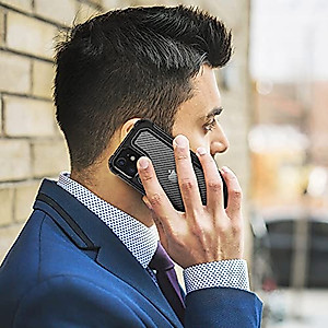 Tuerdan iPhone 11 Case, [Military Grade Shockproof] [Hard Carbon Fiber Back] [Soft TPU Bumper Frame] Anti-Scratch, Fingerprint Resistant, Protective Phone Case for iPhone 11, 6.1 Inch (Black)