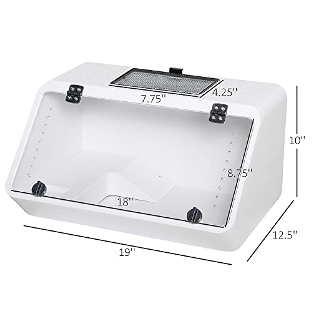 PawHut Small Turtle Tank with Basking Platform, Reptile Aquarium Cage with Feeding Trough, Box Turtle Habitat and Hermit Crab Habitat, Clear Sunlight Window, Indoor and Outdoor