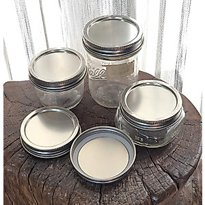 THINKCHANCES Food Grade BPA Free Rust Resistant Heavy Duty Stainless Steel Transformer Ball Mason Jar Lids Canning Caps with Leak Proof Airtight Silicone Seal (Wide Mouth, 6 Pack)