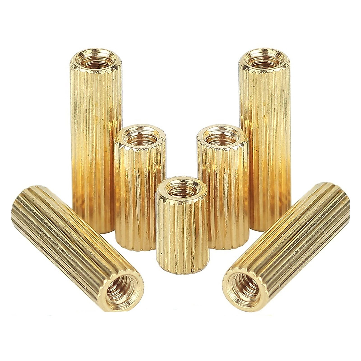 KOVNOVI M2x3-34 300pcs Double-Pass Copper Cylinder Circular Knurling Bolts Brass Pillar (Size : 28mm, Color : M2)