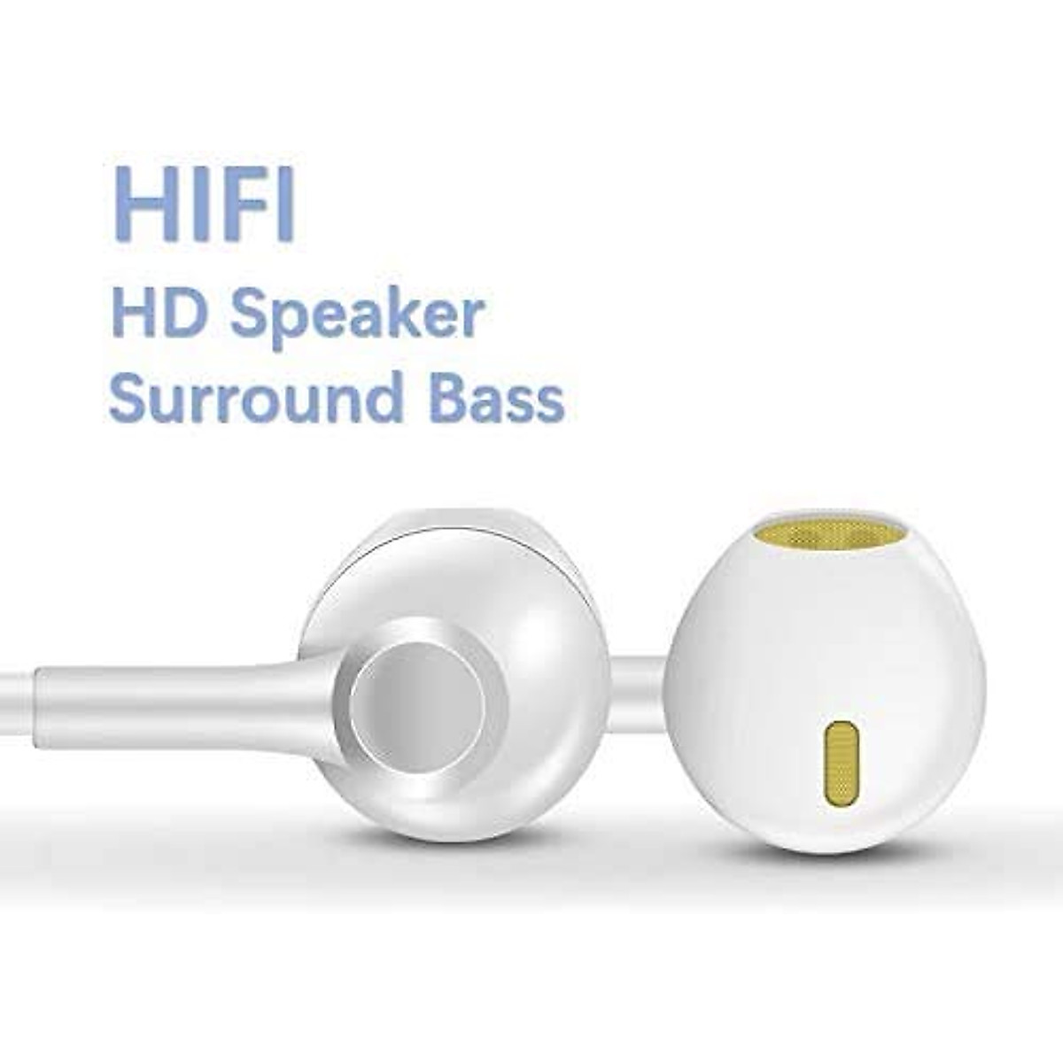 (2 Pack) Premium 3.5mm Wired Earphones/Headphones/Earbuds with Built-in Microphone & Remote Control Compatible for iPhone iPad iPod Samsung Galaxy Android Phone(White)